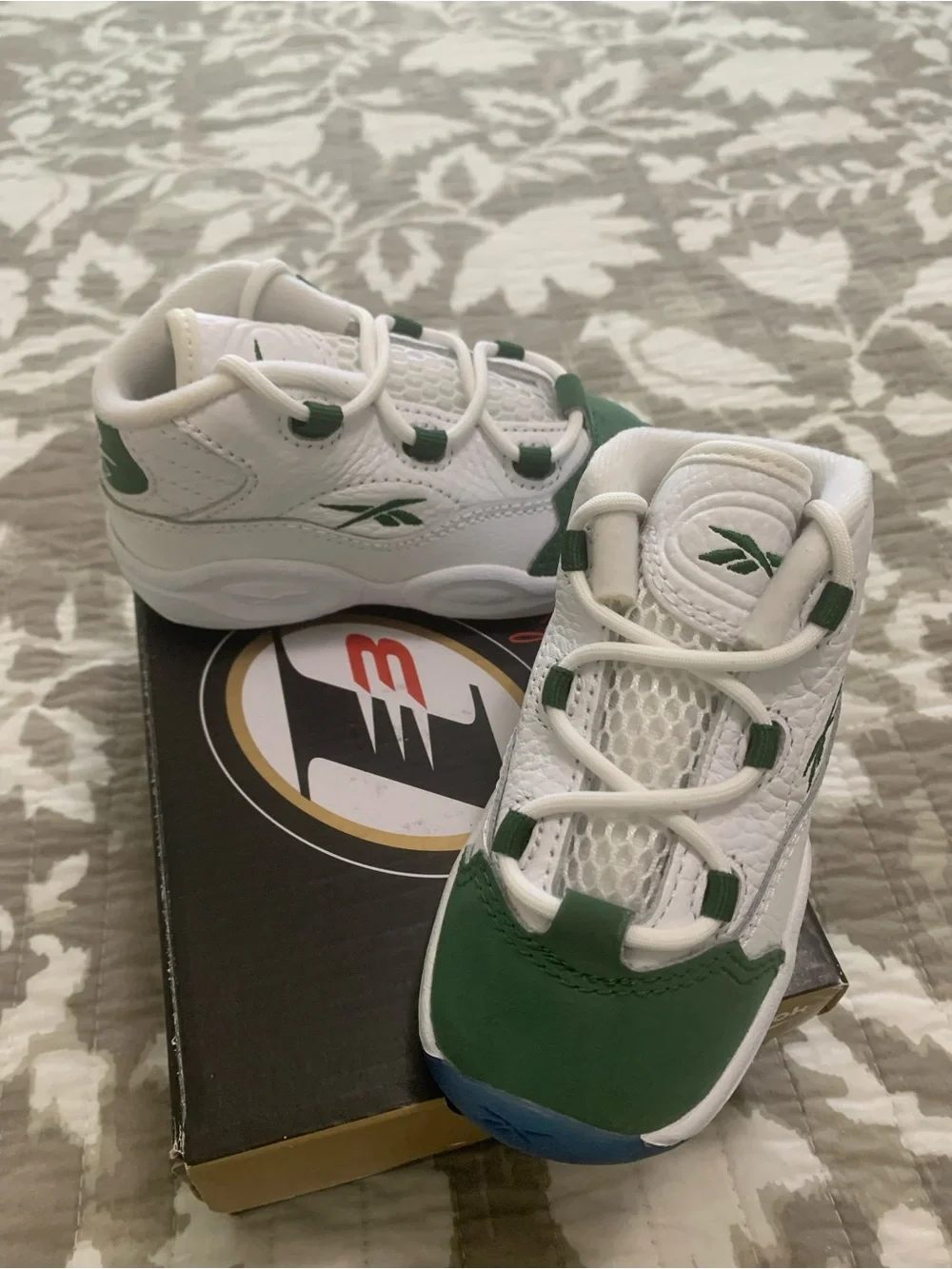 Reebok | Shoes | Reebok White And Green Kids Laceloop Sneakers | Poshmark